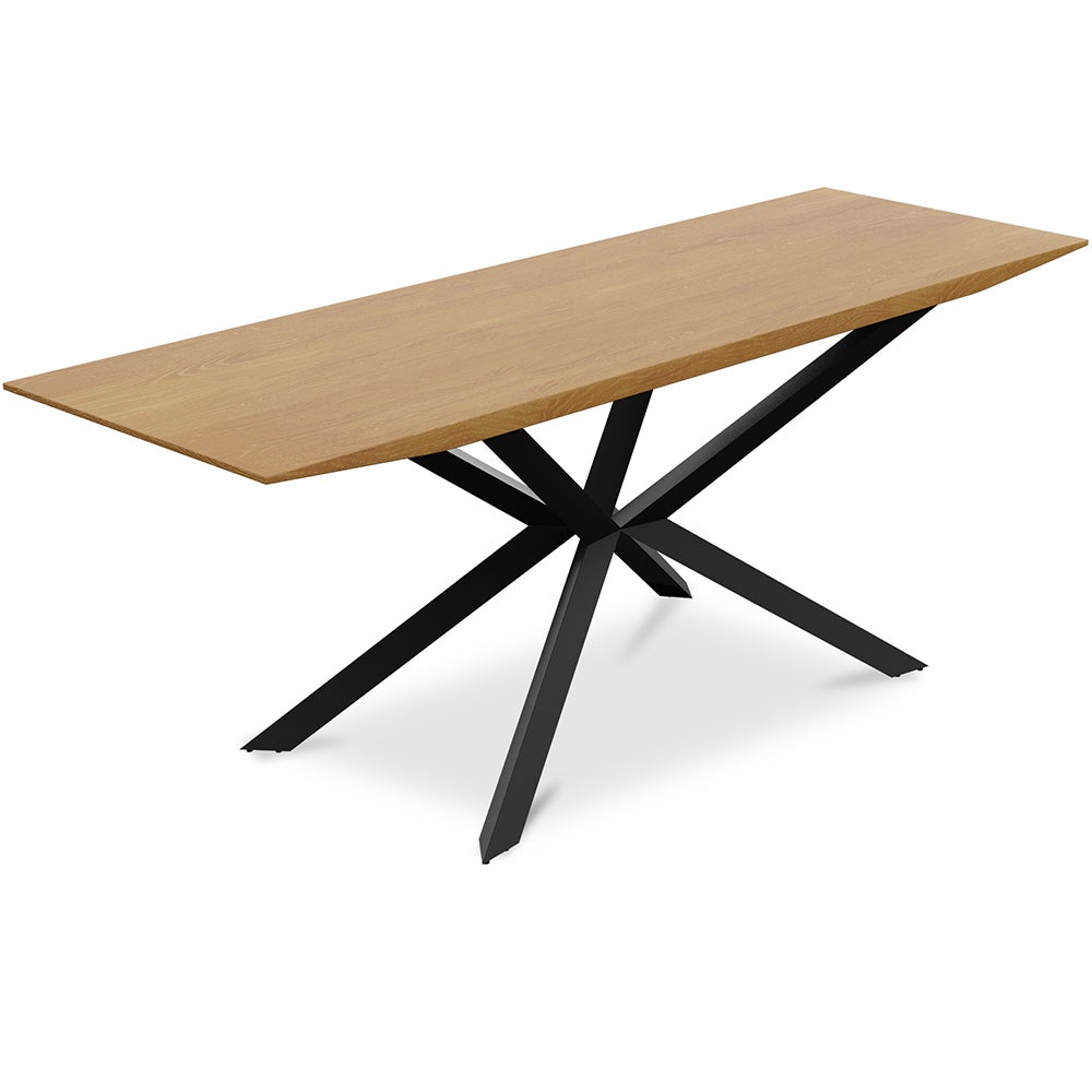 Table à manger 220 cm rectangulaire design industriel – bois & métal ...