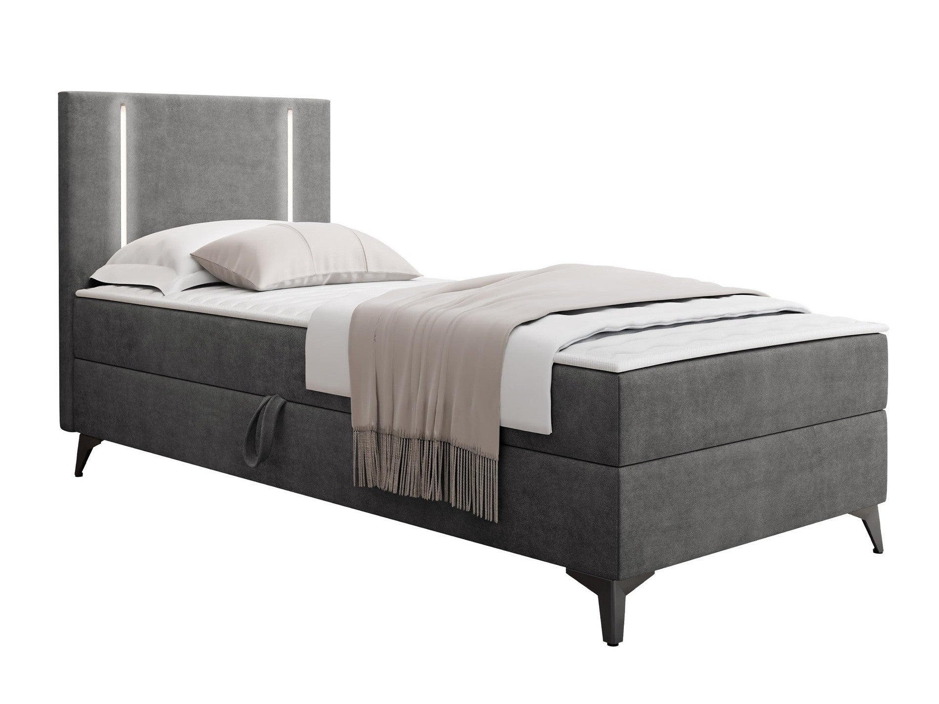 Letto continentale Memphis 146, Singolo, Continentale, Grigio, 80x200 ...