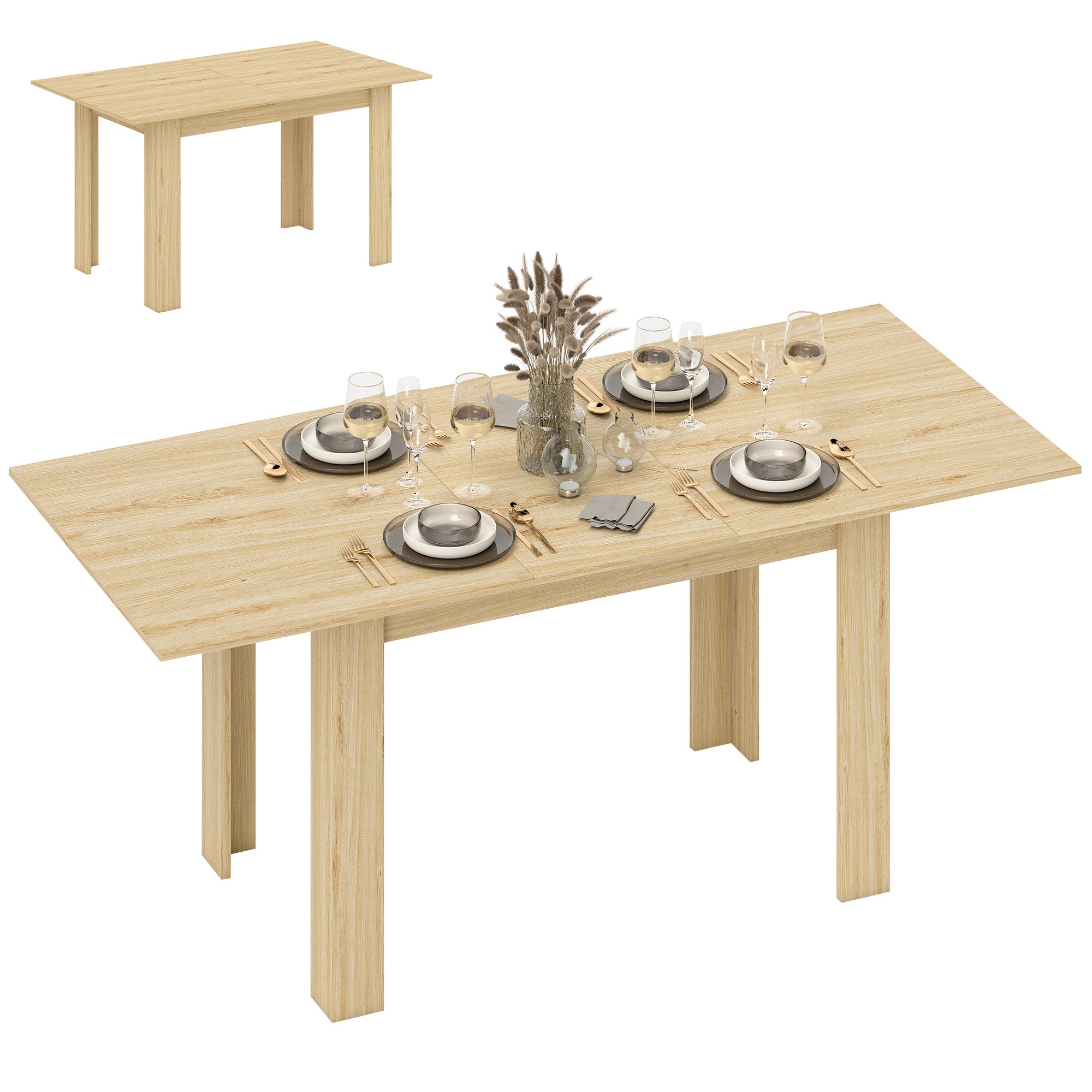 Mesa de comedor extensible para 6-8 personas, 140-180 x 80 cm, color ...