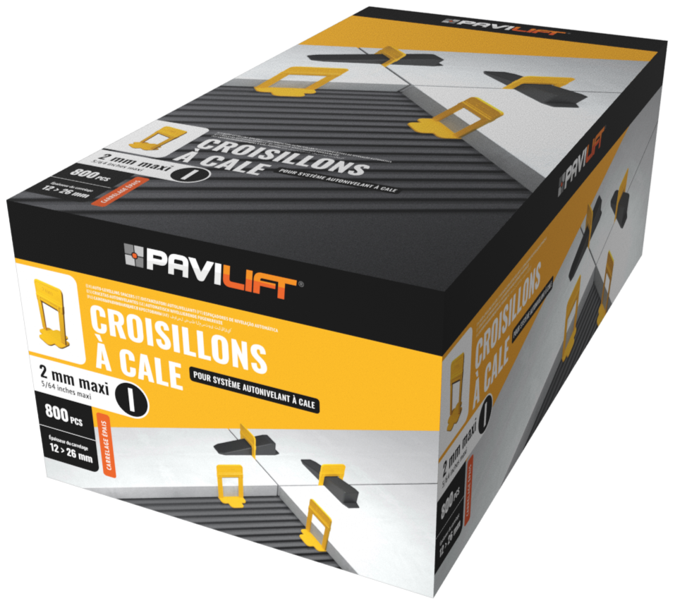 700 Croisillons autonivelants "MAXI" à cale en "I" 2mm (carrelage de 12 à 26mm) PAVILIFT | Bricoman