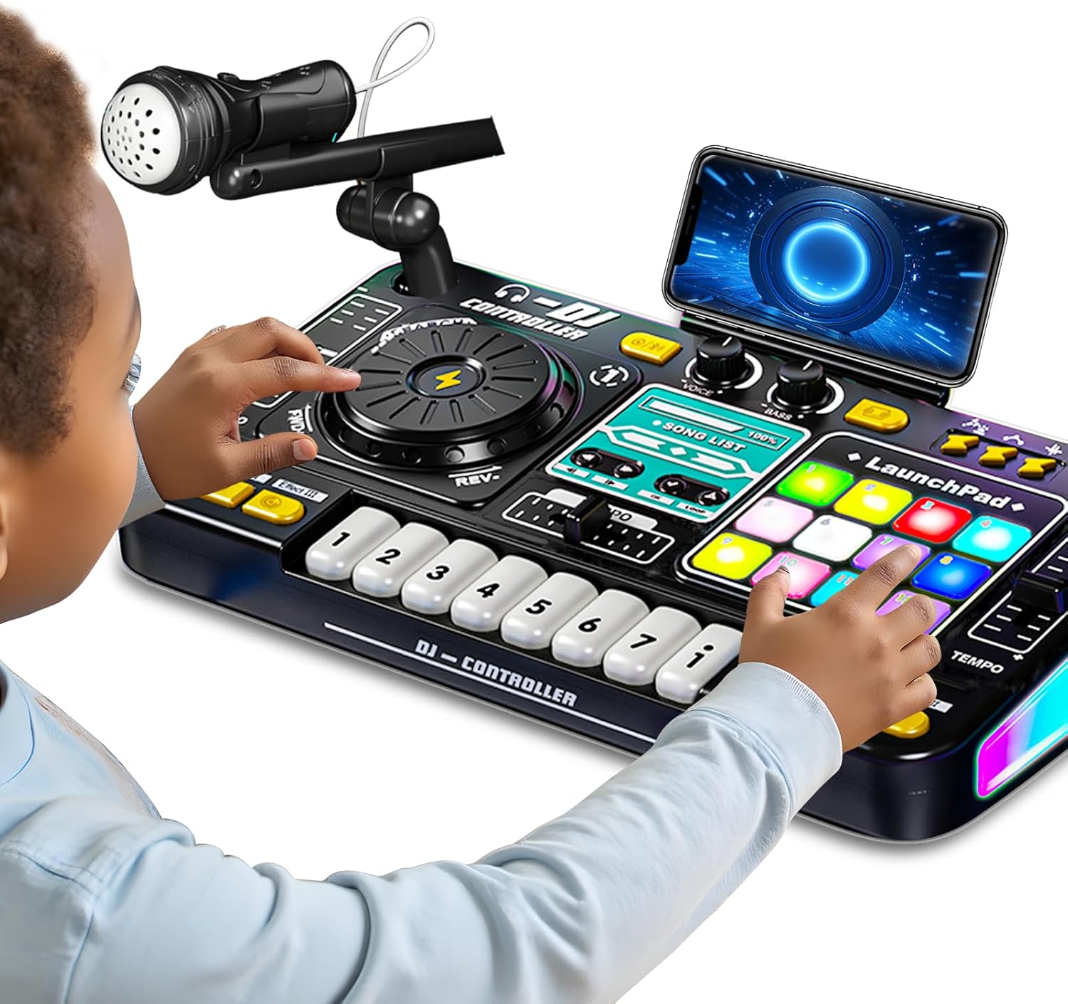Table de mixage DJ pour enfants, musical électronique avec lumières LED ...