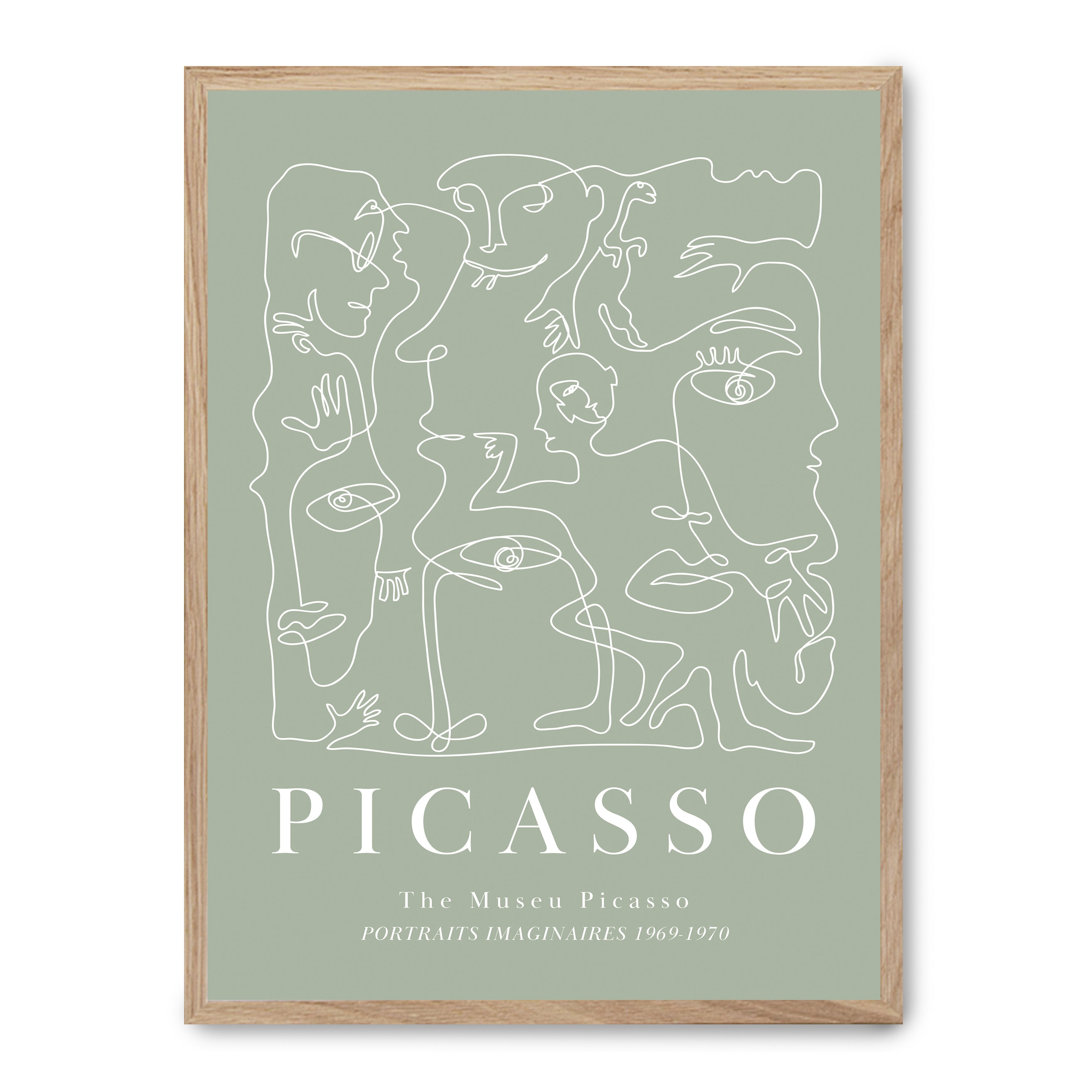 Cuadro Picasso portraits V, marco premium chapado en roble, 30x40 cm ...