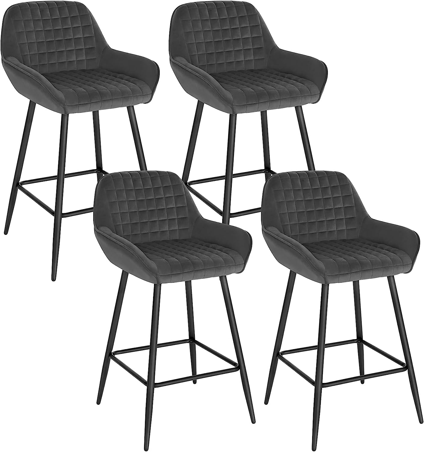 WOLTU Design Chaise Haute pour Bar， Tabourets de bar en Velours Lot de ...