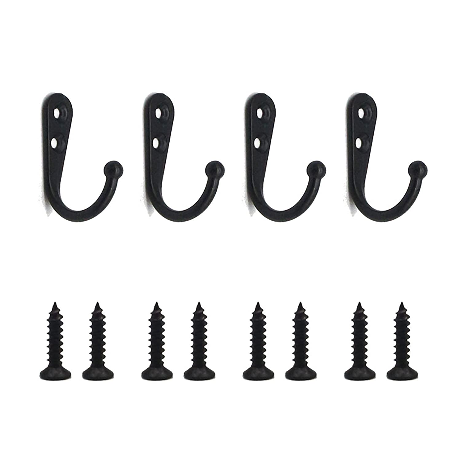 Crochets Simples Noir Crochets Muraux Patère Noir Équipé de Vis de ...
