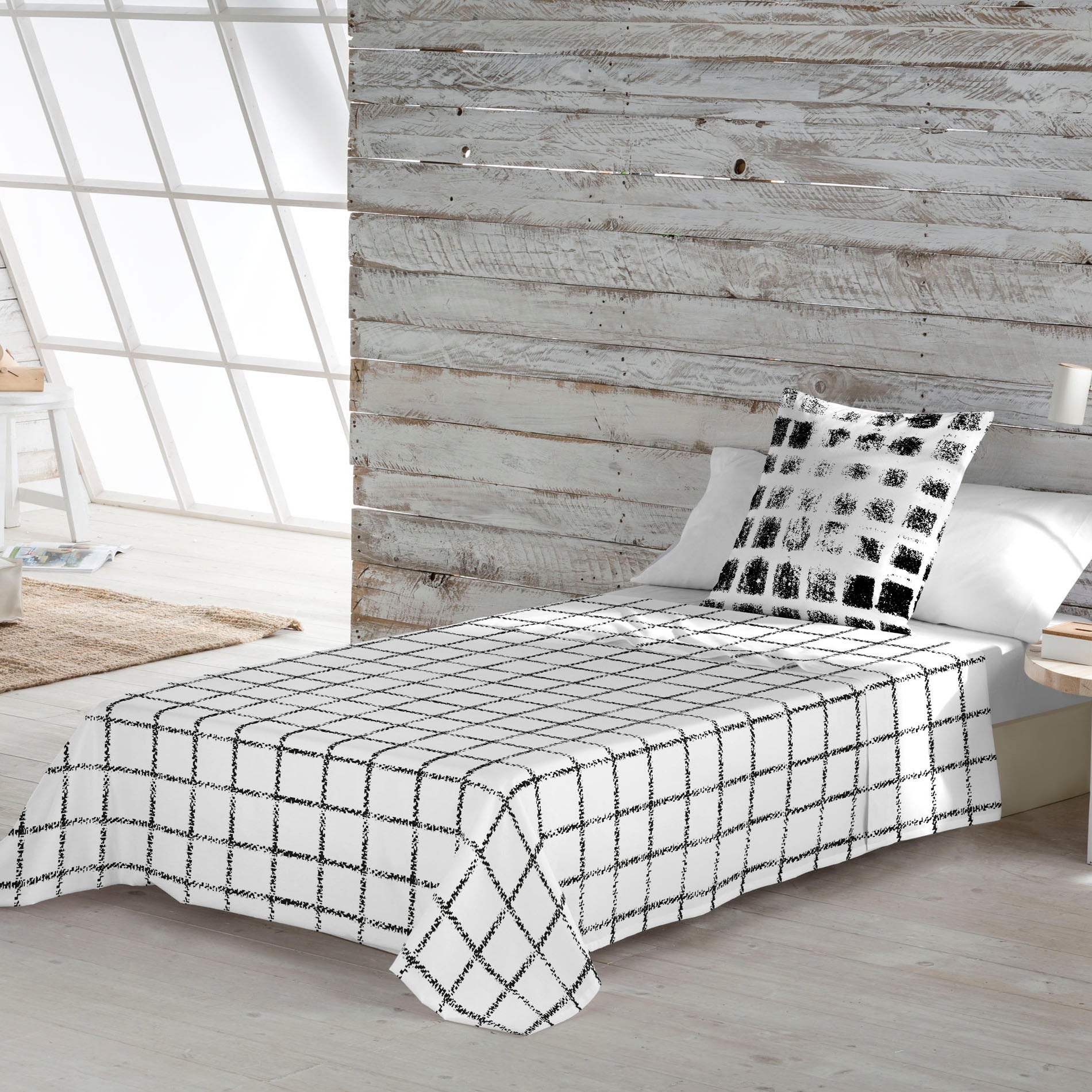 IAN BW 100% COTTON BED SHEET SET BED 90 | Leroy Merlin