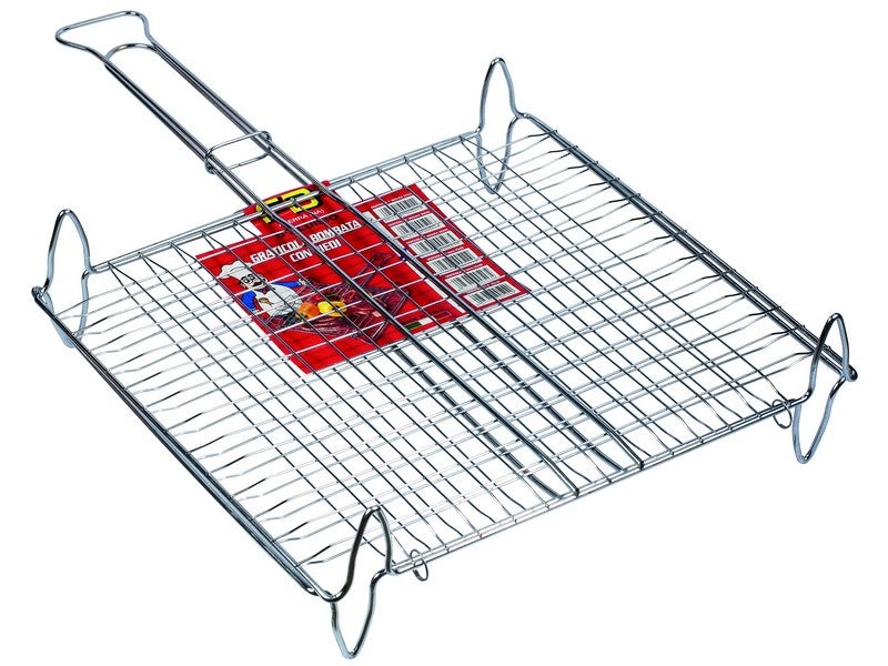 PARRILLA BARBACOA DOBLE RED FD ACERO CROMADO 27X22 CM | Leroy Merlin