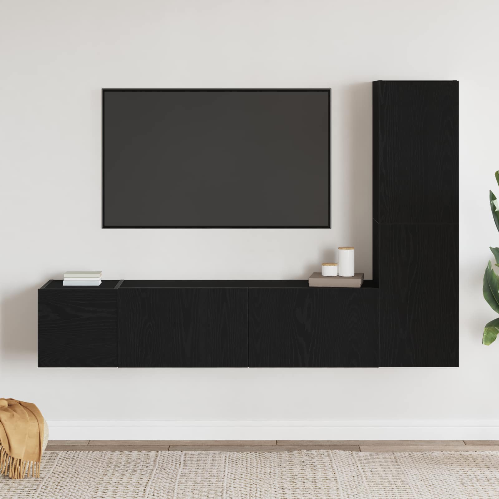 Ensemble meuble TV 4 pcs Chêne noir 130,5 x 30 x 140 cm vidaXL | Leroy ...