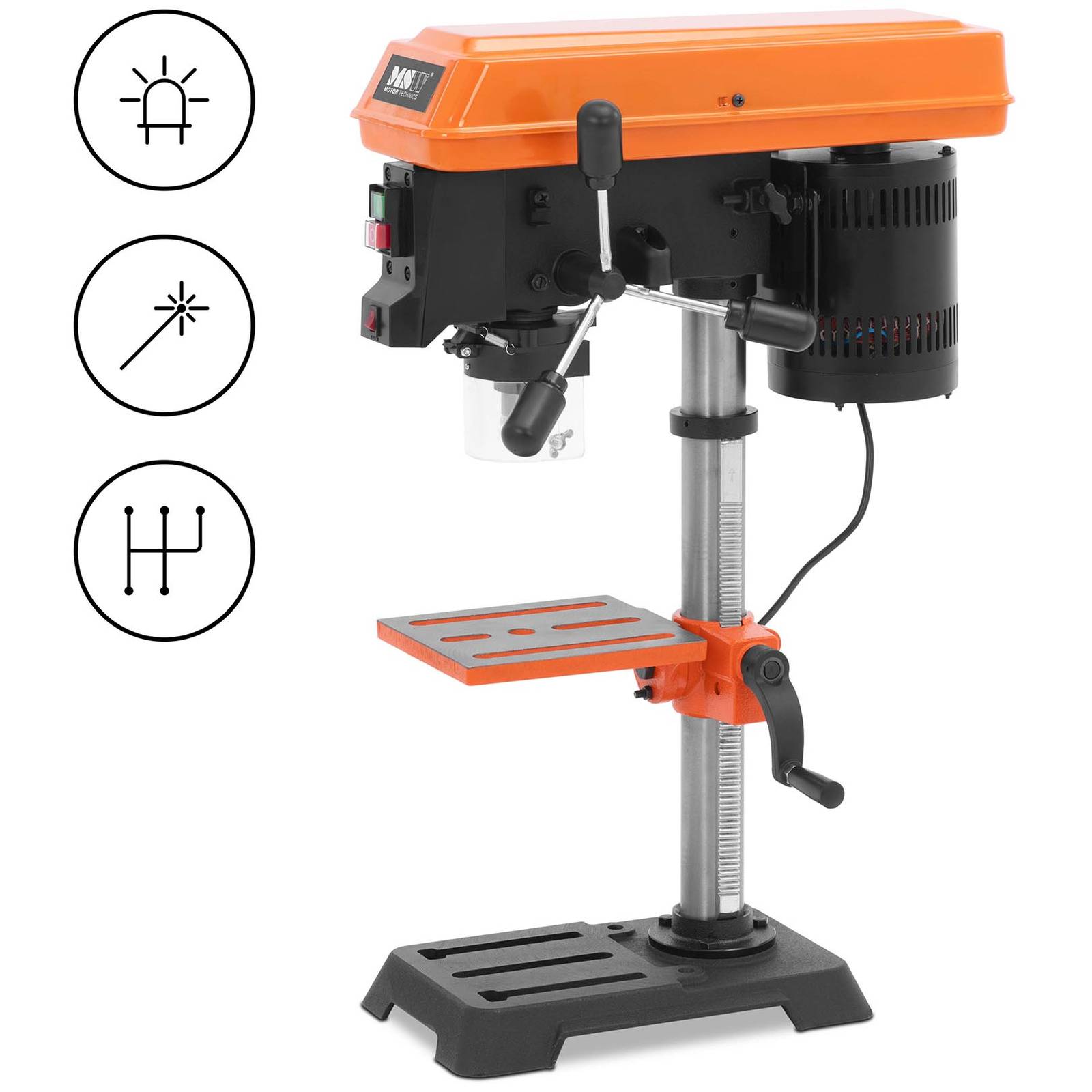Perceuse à colonne - MSW - Puissance max : 550 W - Nombre de tours max ...