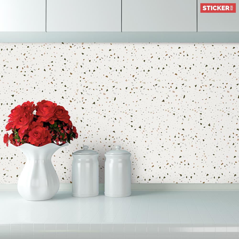 Crédence Adhésive Terrazzo Moka - 300 x 60 cm | Leroy Merlin