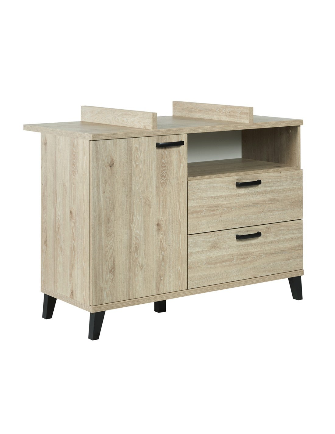 Commode bébé robuste avec table à langer intégrée coloris chêne clair ...