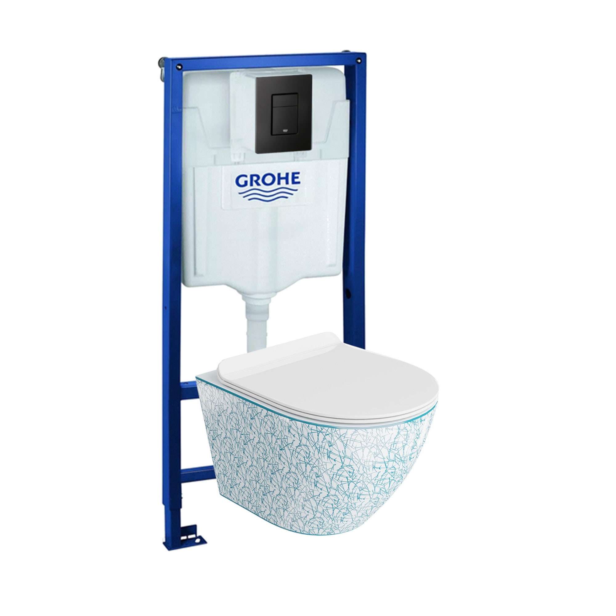 GROHE Bâti-support Solido + Lavita WC Sofi Slim Kresz suspendu blanc ...