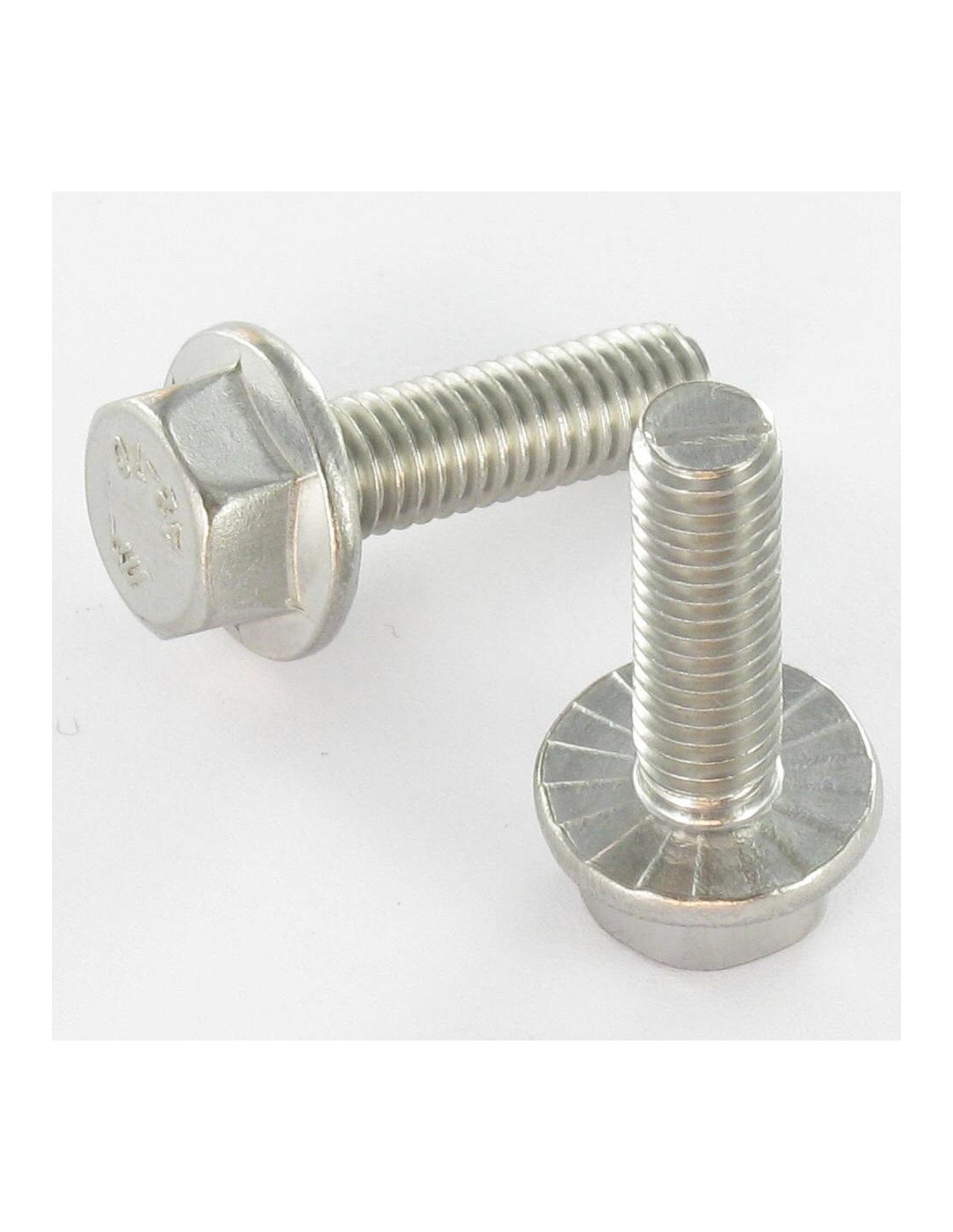 Vis métaux Tête hexagonale TH Embase collerette crantée M8X20 Inox A2-1 piece | Leroy Merlin