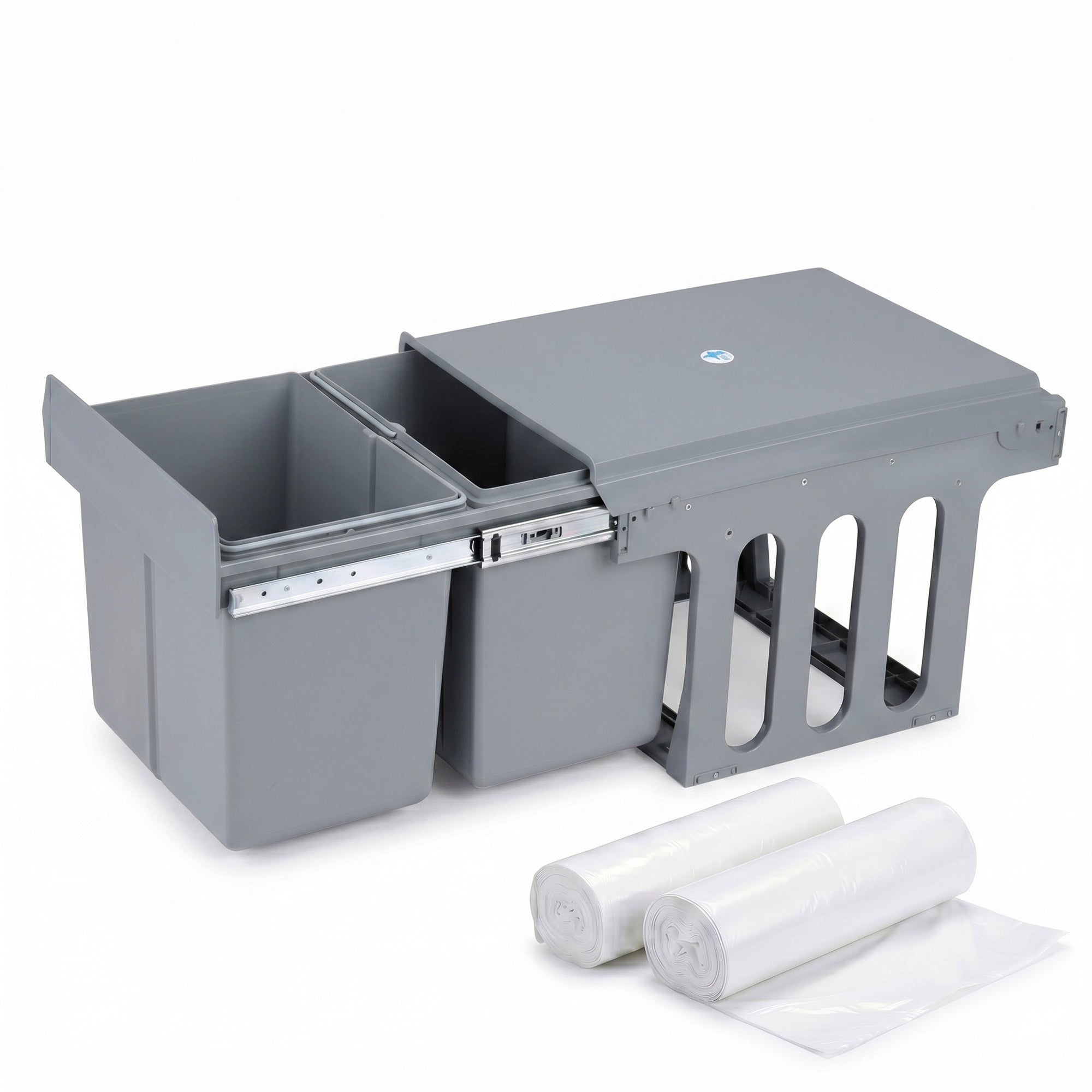 Cubo de basura extraible 16L con tapa y bolsas de basura Wellhome ...