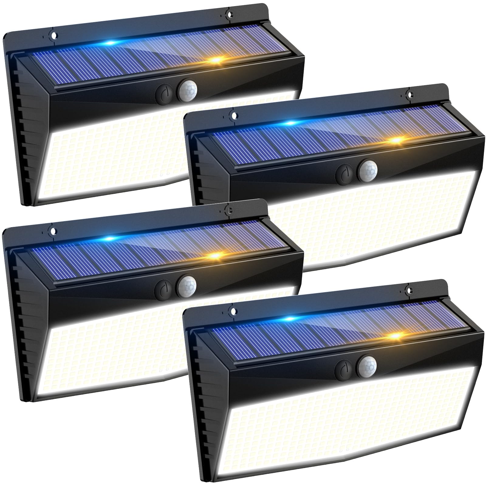Confezione da 4 luci solari da parete per esterni con sensore di ...