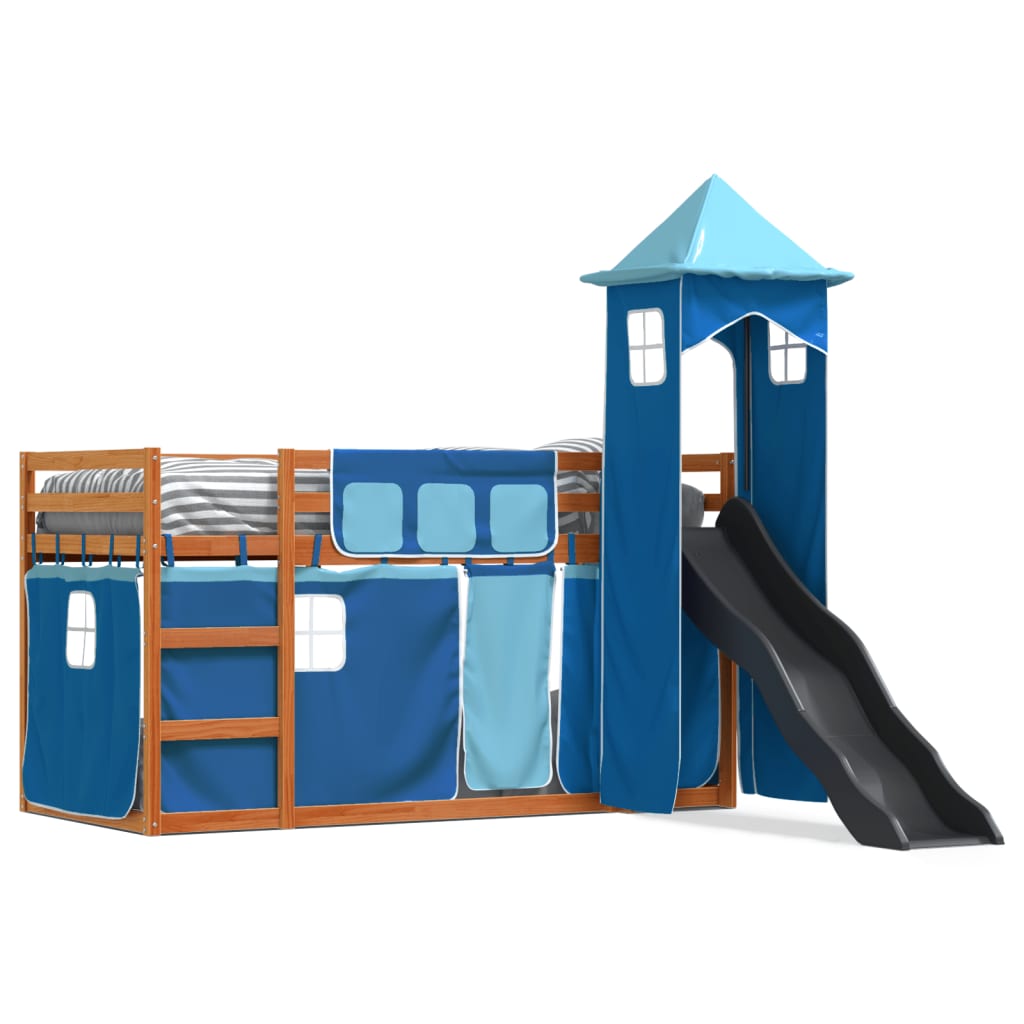 Lit simple | Lit adulte | Lit superposé avec toboggan et rideaux bleu ... Lit simple | Lit adulte | Lit superposé avec toboggan et rideaux bleu ...