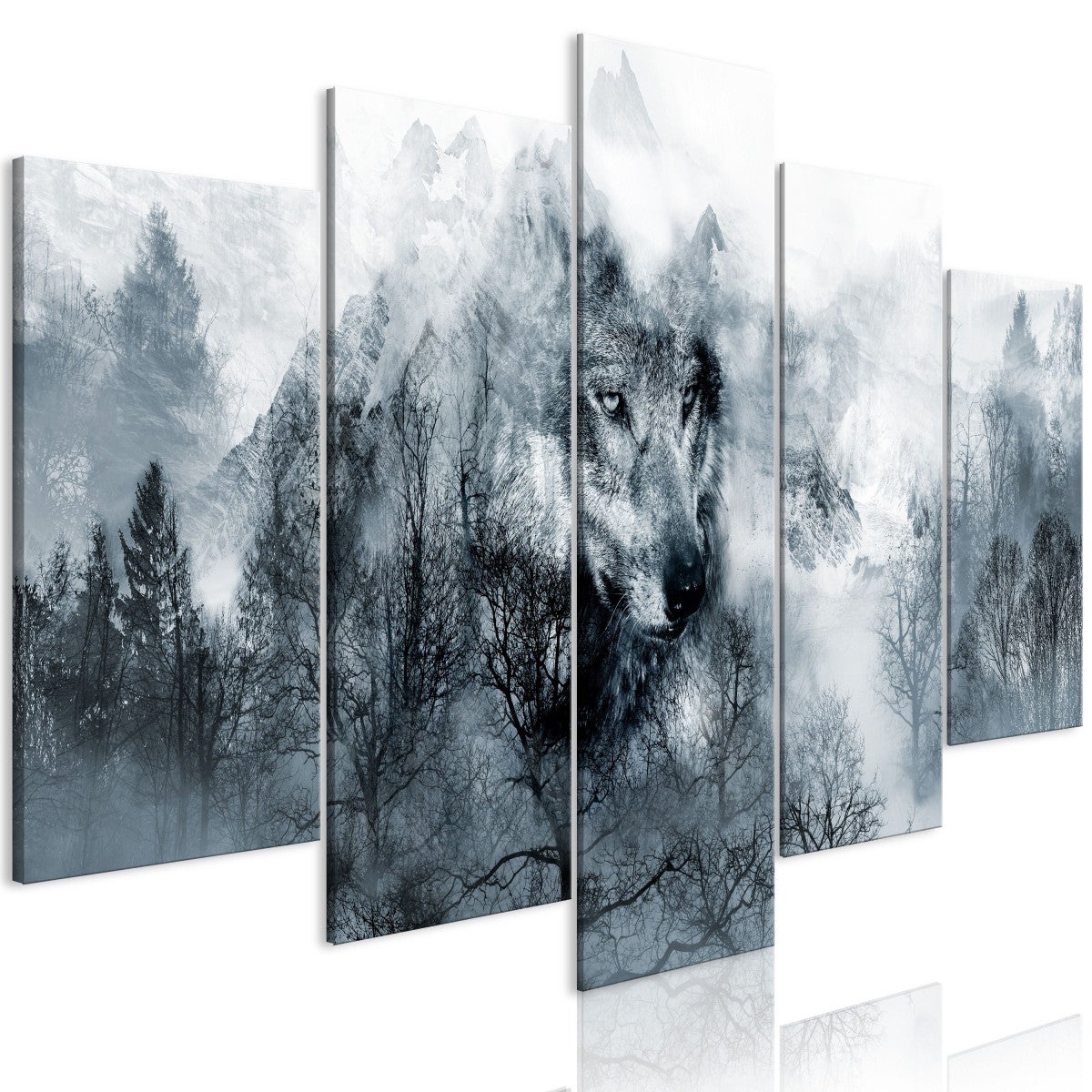 Tableau Imprimé 5 Panneaux "Mountain Predator Wide" 100 x 200 cm ...
