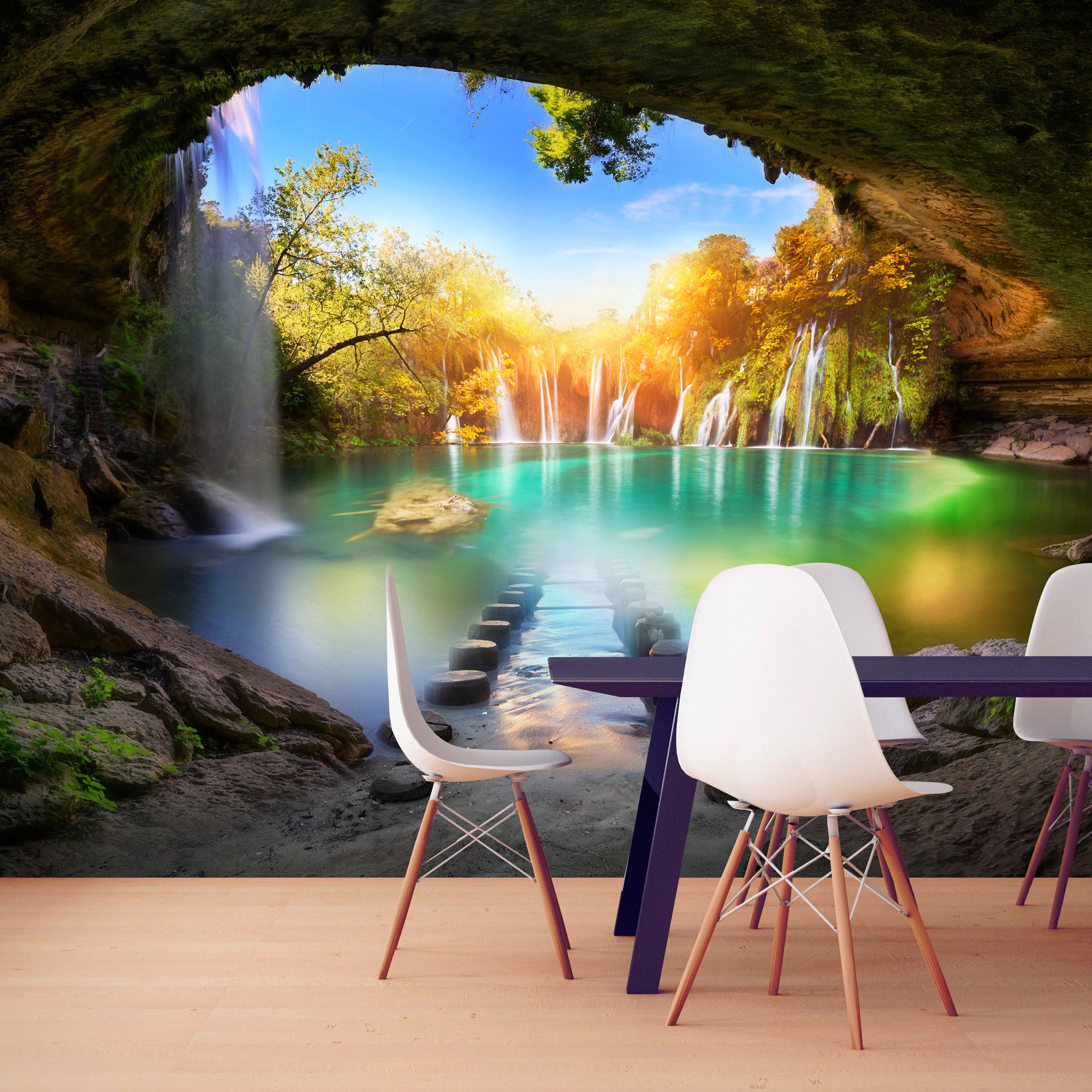 Papier peint intissé panoramique Paysage Turquoise Lake 400x280 cm ...