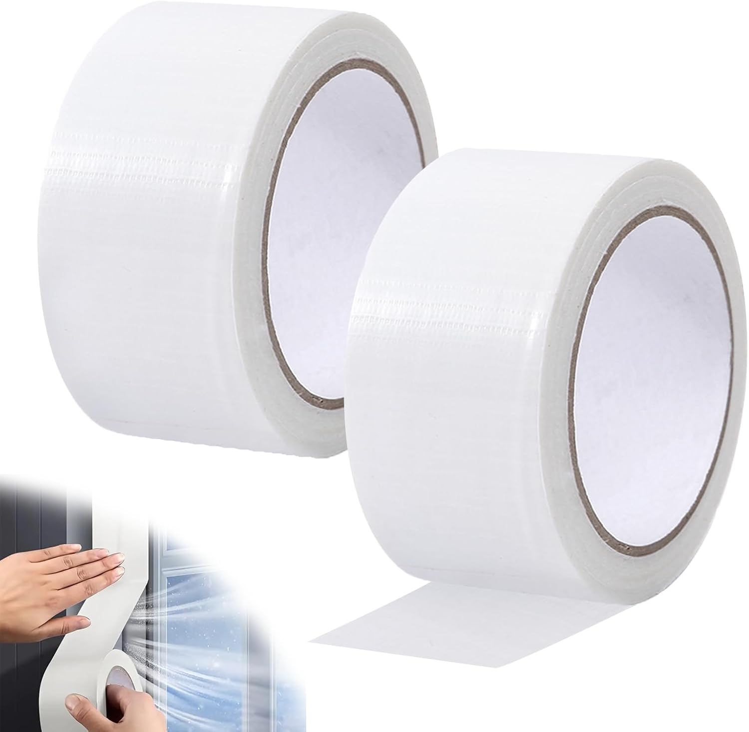 Cinta aislante para ventanas y puertas (blanca, 5 cm), autoadhesiva, ideal para proteger del ...