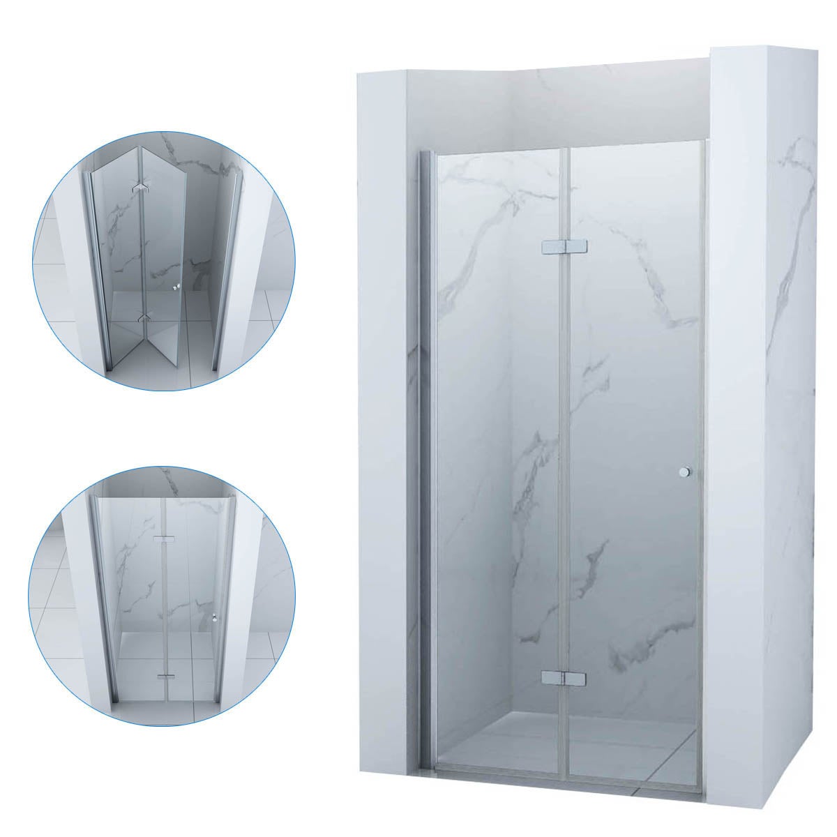 Silla Porte de douche rabattable produit sans finition 75cm Chromé ...