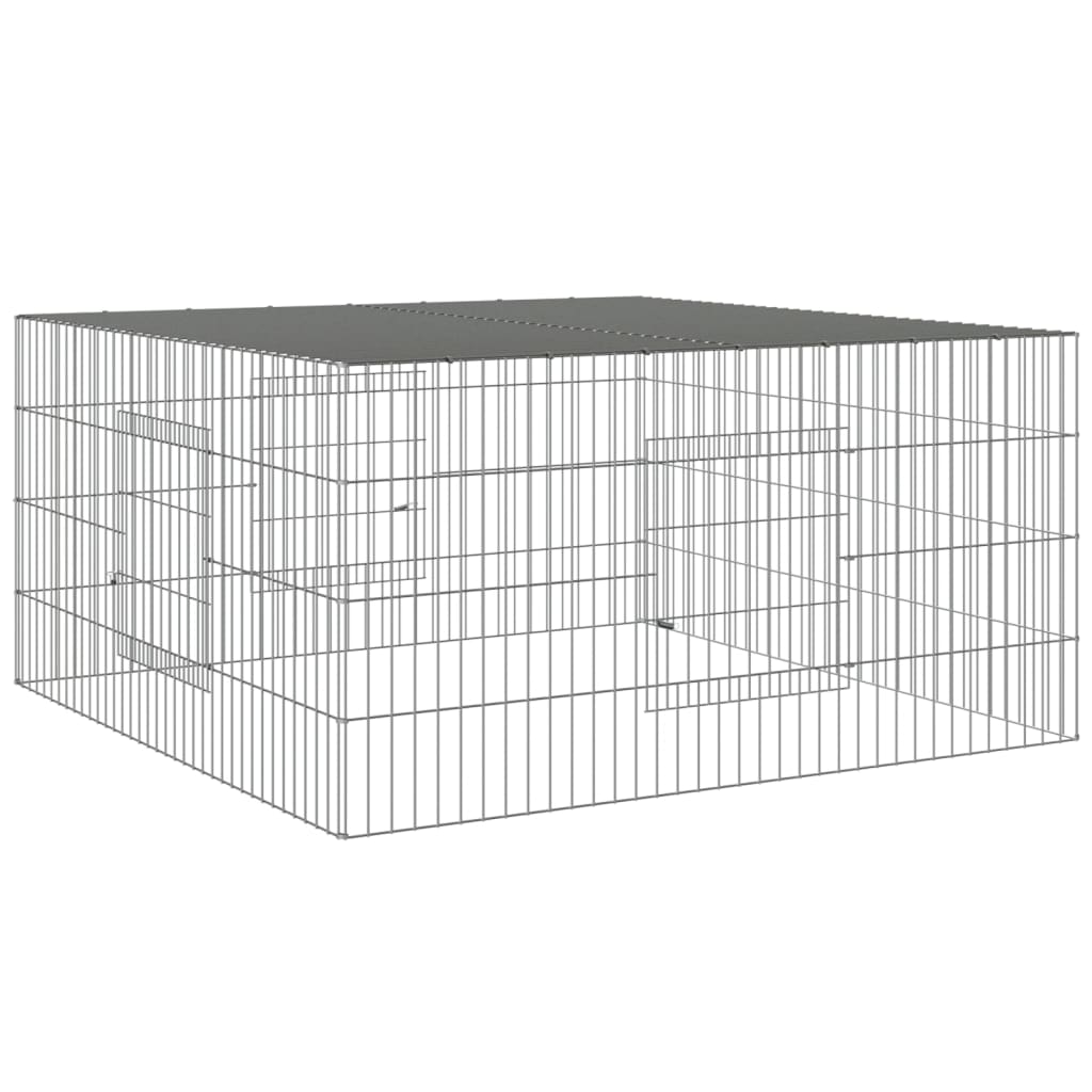 Jaula para conejos 110 x 110 x 55 cm Hierro galvanizado Plata 02_0041684 | Leroy Merlin
