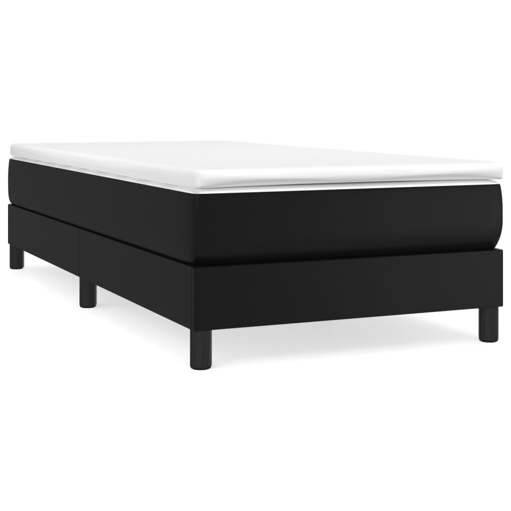VidaXL Cama box spring con colchón cuero sintético negro 90x190 cm ...