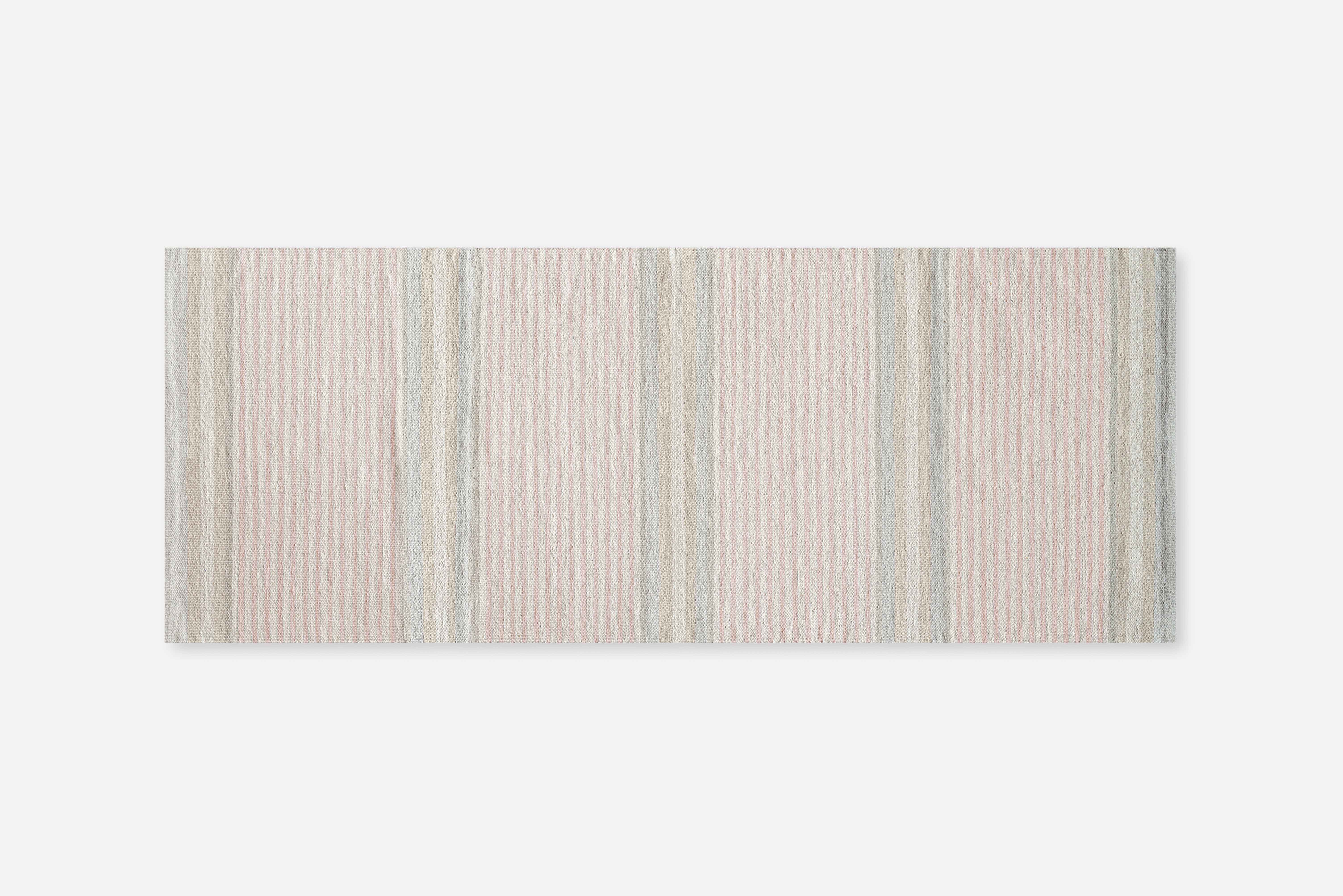 TAPIS DE COULEUR COTON LIGNES ROSE 70x165CM | Leroy Merlin