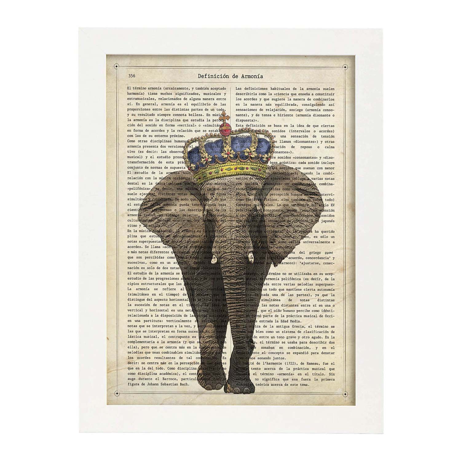 Affiche D'éléphant Avec Couronne. Feuilles D'éléphants Avec Des ...