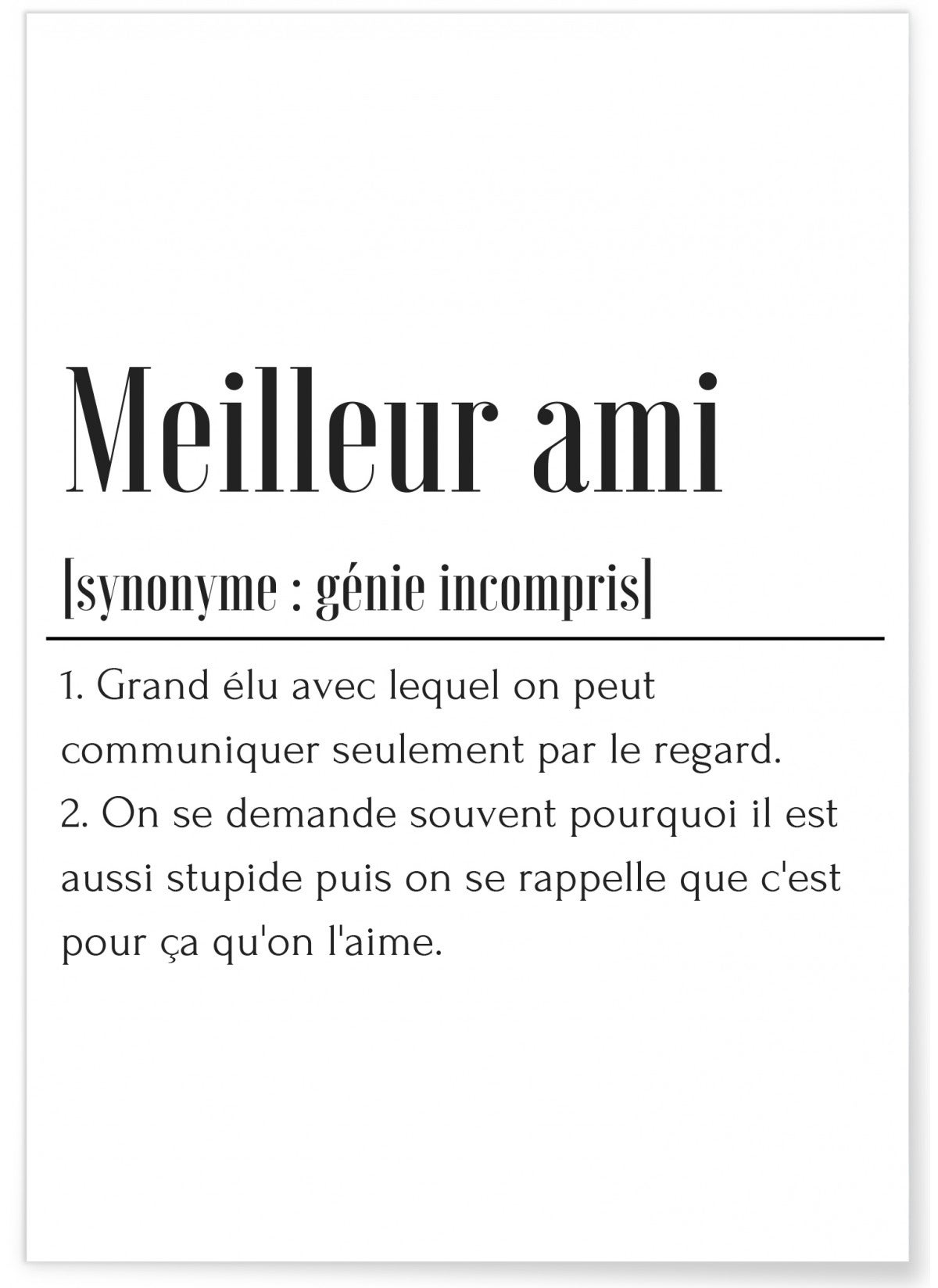 Affiche Définition Meilleur Ami - Format A3 - | Leroy Merlin