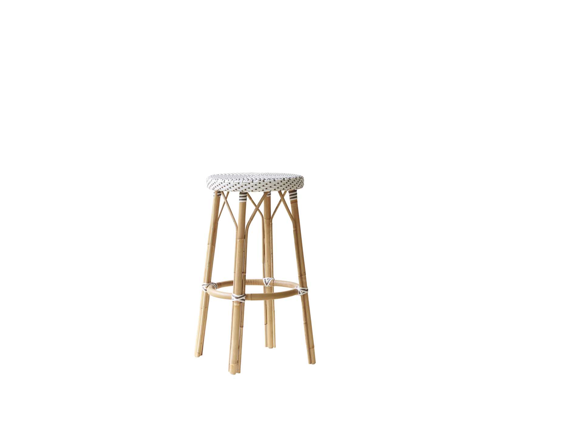 Tabouret de bar en rotin et fibre synthétique 78cm blanc | Leroy Merlin