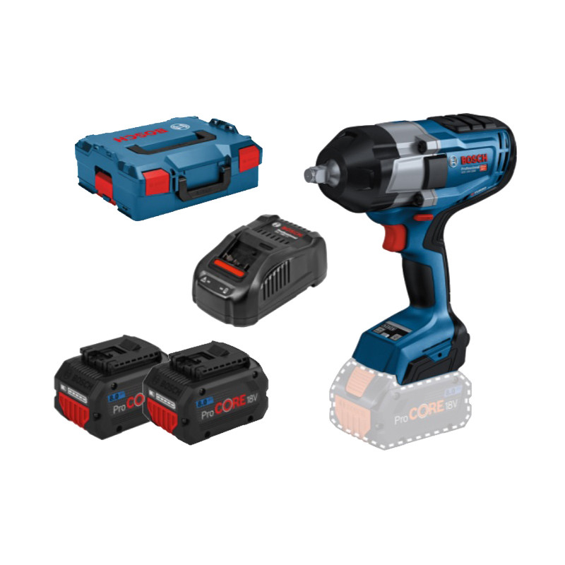 Boulonneuse 18V GDS 18V 1000 Professional + 2 batteries Procore 8 Ah + chargeur + L Boxx 136 ...