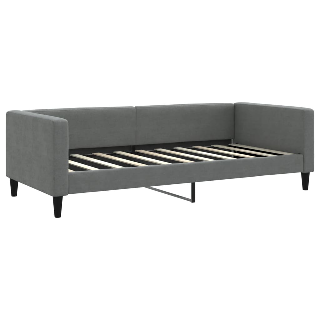 Lit simple | Lit adulte | Lit de repos gris foncé 90x190 cm tissu ...