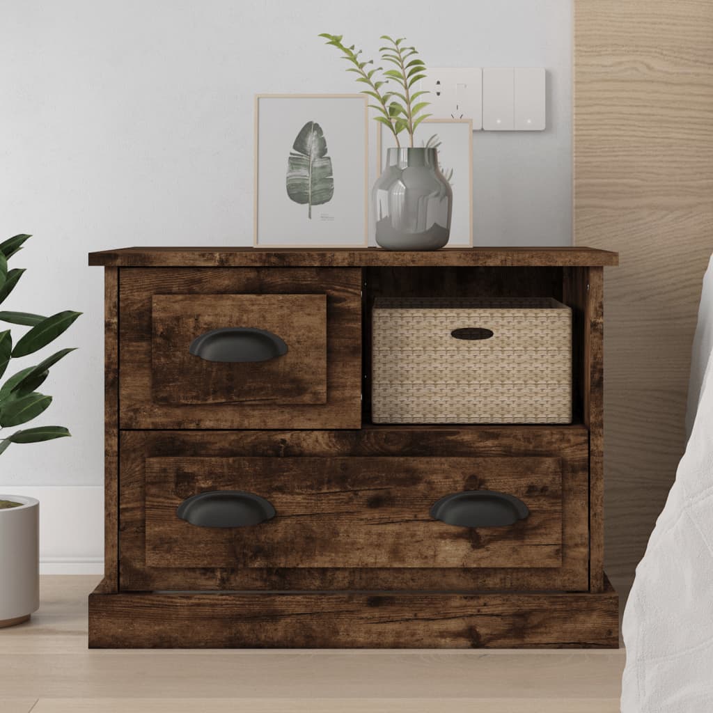 Table de chevet chêne fumé 60x39x45 cm | Leroy Merlin