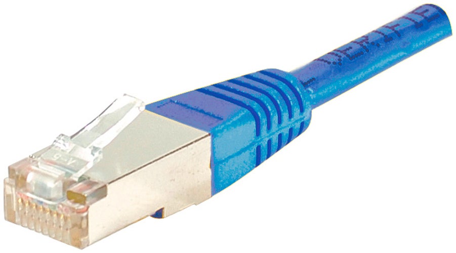 Câble ethernet cat 5e 2m blindé bleu CONECTICPLUS | Leroy Merlin