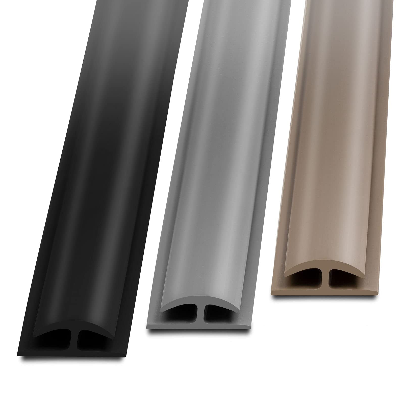 Barre de seuil étanche Double bordure PVC 24 x 35 mm Noir Longueur: 1 m ...