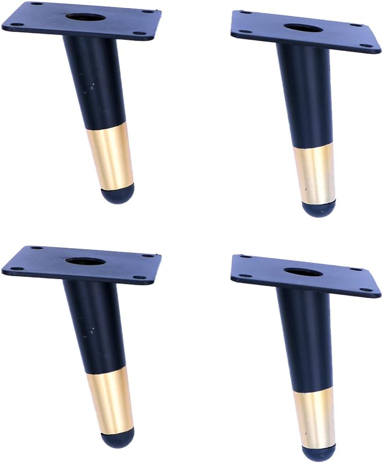 Juego de 4 patas cónicas negras de 10 cm, patas de mueble oblicuas para ...