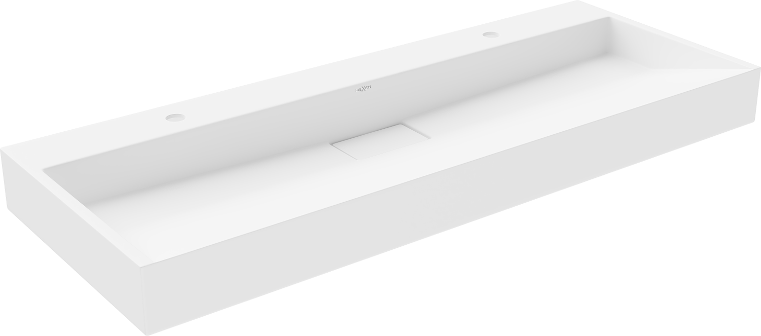 Mexen Ava umywalka nablatowa z konglomeratu 2/O 120 x 46 cm, biała ...