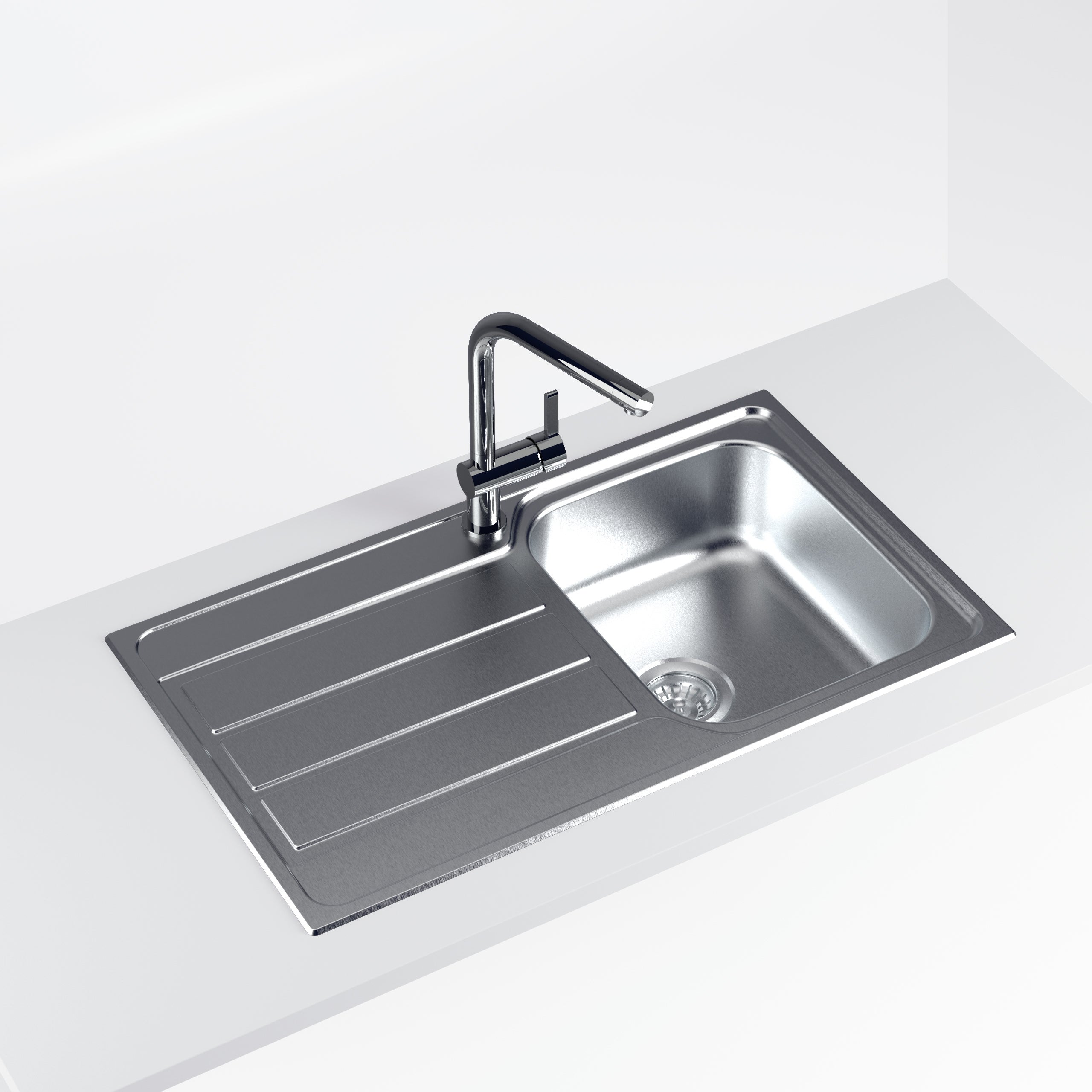 Fregadero 1 seno de acero inox cuadrado CATA 86 x 50 cm Modelo CDP-1 EI ...