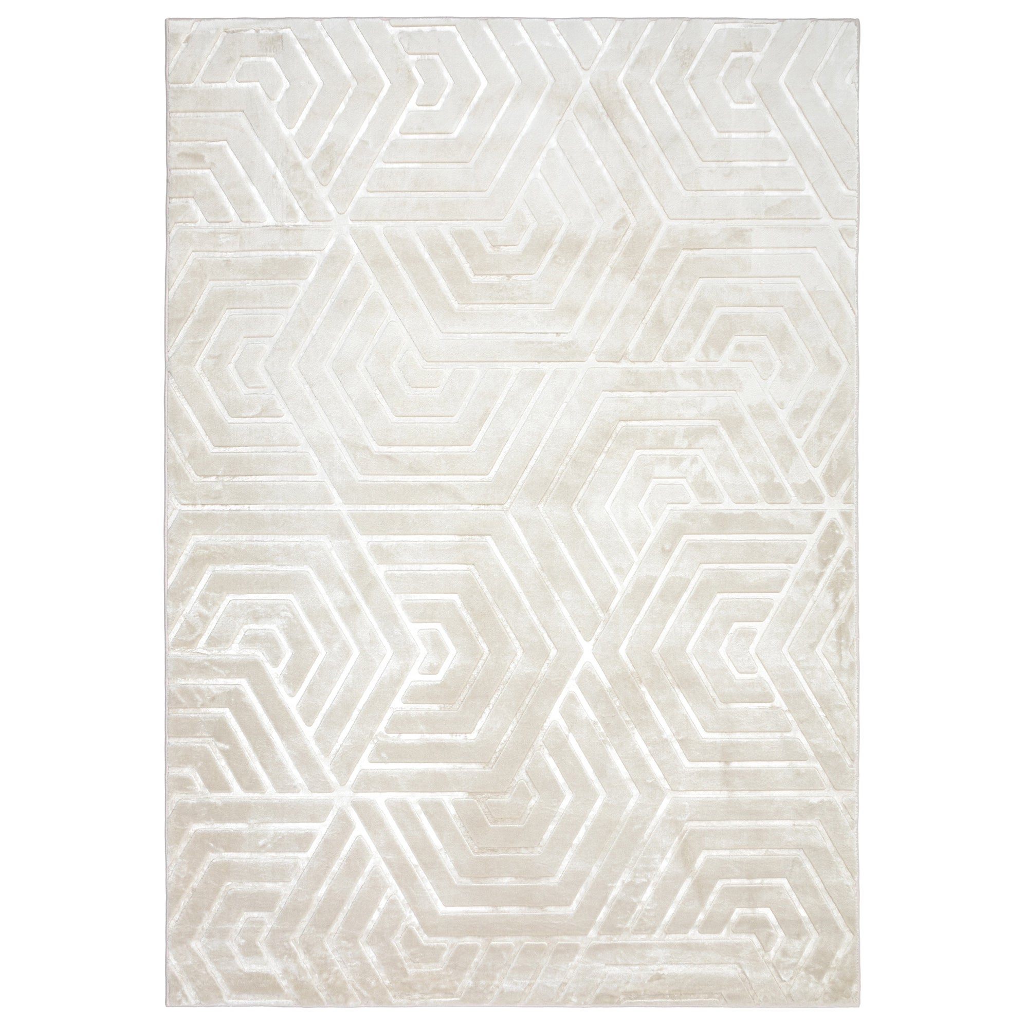 Dywan Glamour 3D 200x300 cm Geometryczny beżowy - Leroy Merlin