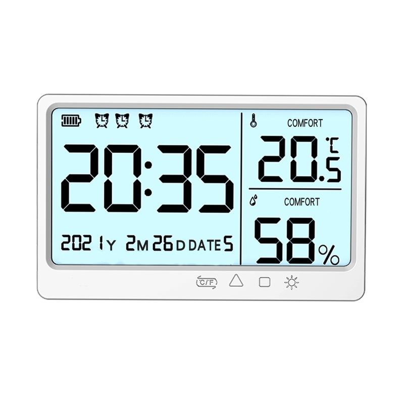 Indoor Large Screen Digital LCD Display Temperature and Humidity Meter ...