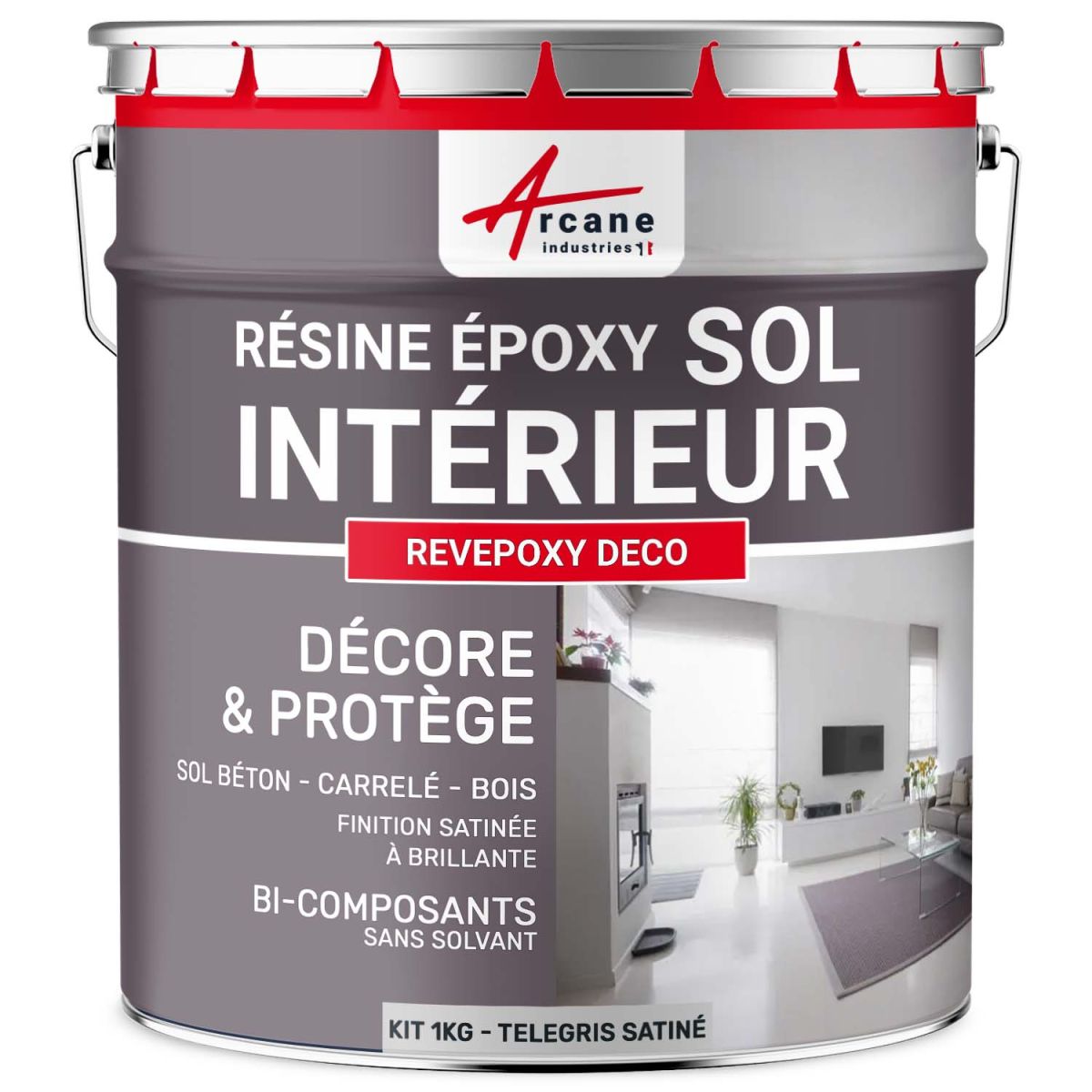 PEINTURE EPOXY SOL - REVEPOXY DECO - 1 kg (jusqu'à 5 m² en 2 couches ...
