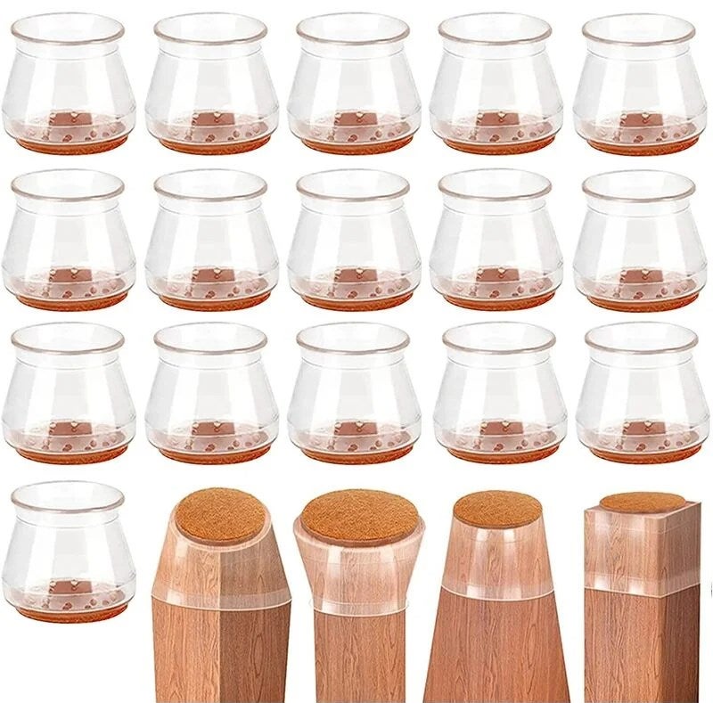 16 Pièces Protection Pied de Chaise Embouts de Chaise en Silicone avec ...