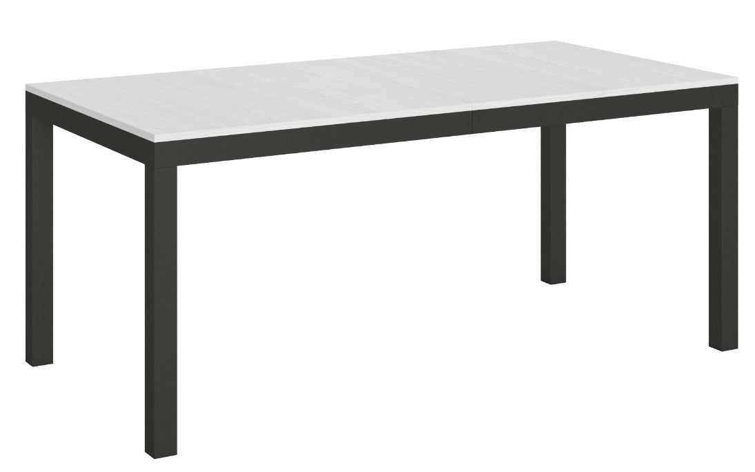 Mesa de comedor extensible Karry evolución-Color Blanco-Base y soporte ...