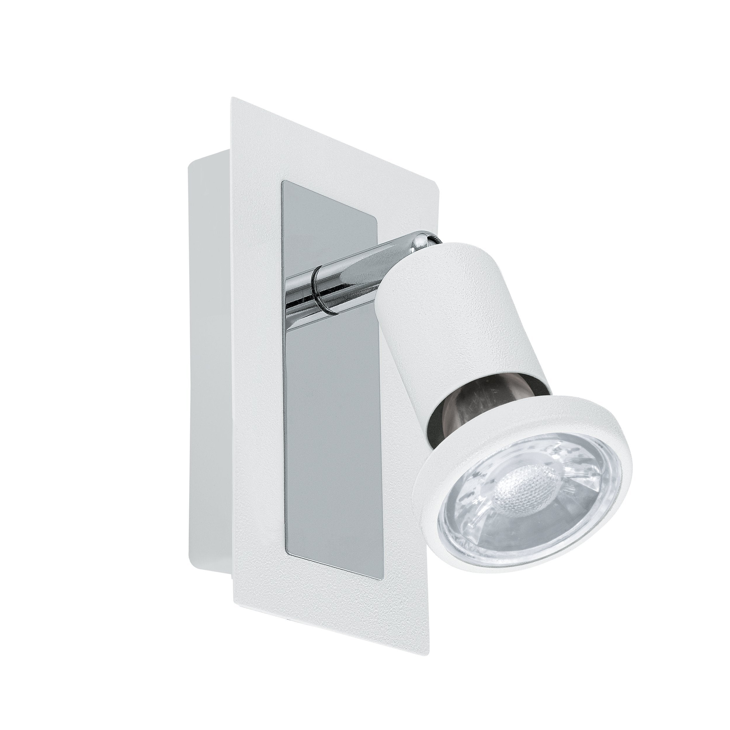 Spot EGLO Spot SARRIA GU10 1X4,5W en acier blanc et chrome 120x60mm ...