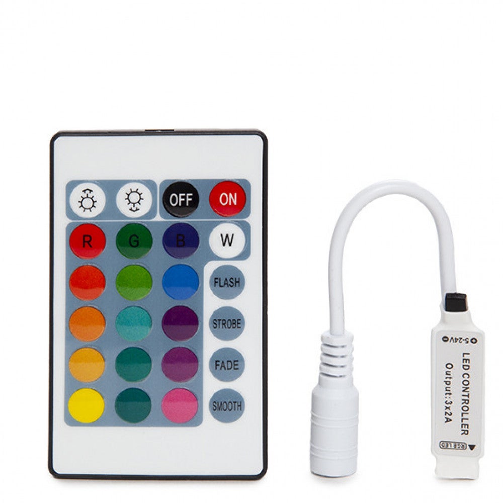 Controlador Mini Tira LED RGB Mando a Distancia 12VDC 72W | Leroy Merlin