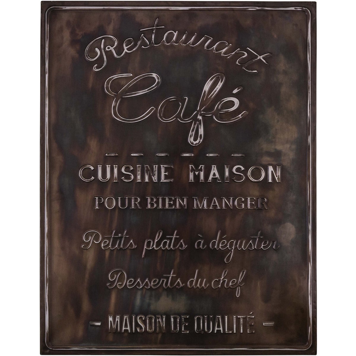 Tableau en fer Café Restaurant 75 x 96 cm Antic Line Créations | Leroy ...