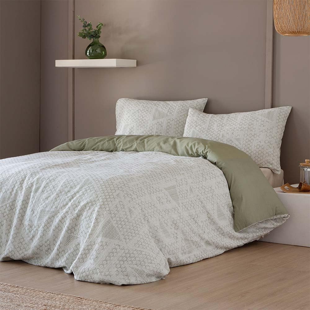 COTTON ARTean - Funda nórdica LAIDA 100% algodón jacquard 200 hilos ...