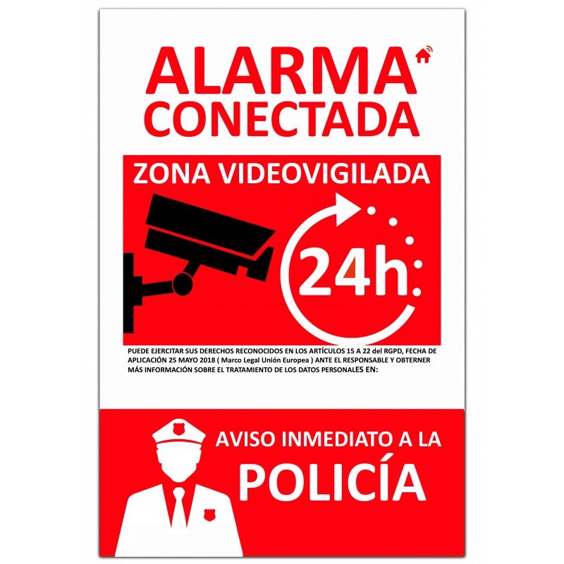Cartel Alarma Conectada A4 PVC | Leroy Merlin