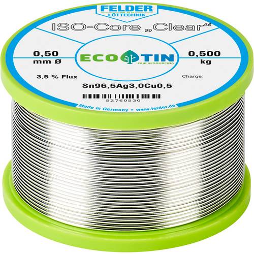 Felder ISO-Core Clear SAC305 Étain à souder bobine Sn96,5Ag3Cu0,5 0.500 ...