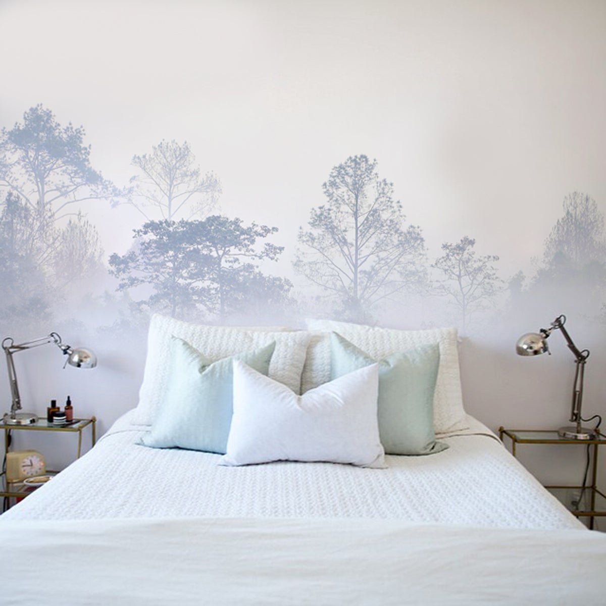 Papier peint panoramique Brumes matinales Bleu 225x250cm | Leroy Merlin