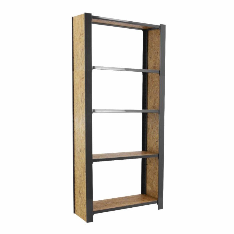 Estanteria OFFICLICK 5/300 WOOD 800 GRIS/OSB + TAPAS 2100 - 8425437127625 - Simon Rack | Leroy ...
